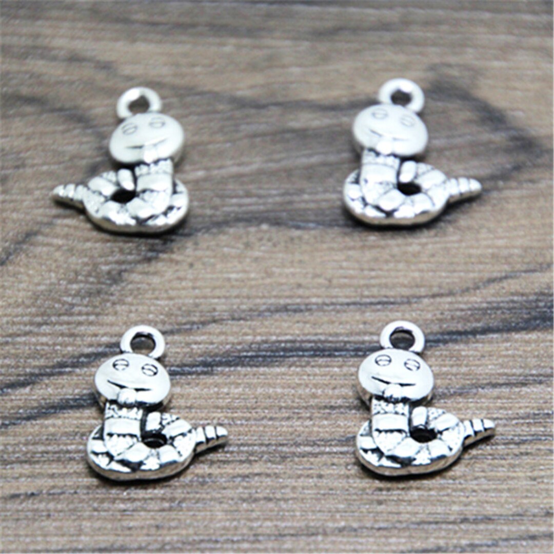 20pcs Worm Charms Silver Tone Worm Charm Pendants 16x12mm - Etsy