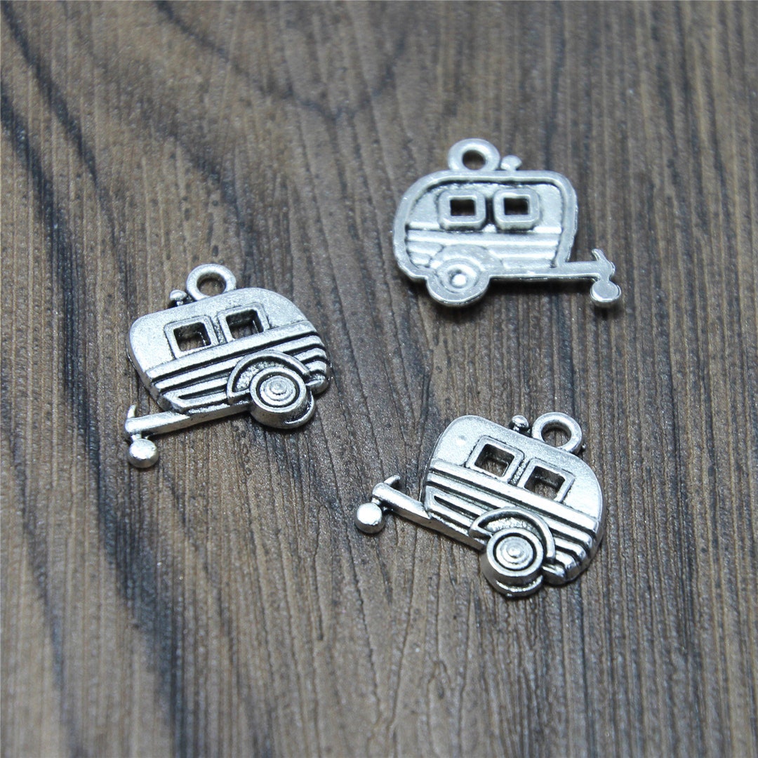 10pcs/lot the Camper Trailer Charms Antique Tibetan Silver Tone Travel ...
