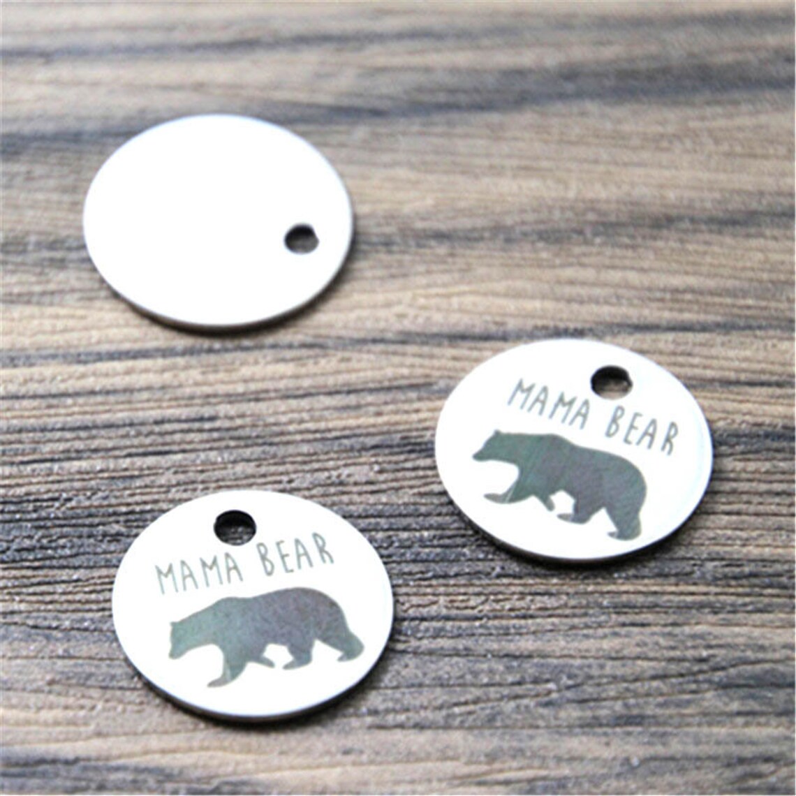 10pcs Mama Bear Charms Stainless Steel Message Charm Pendant 20mm - Etsy