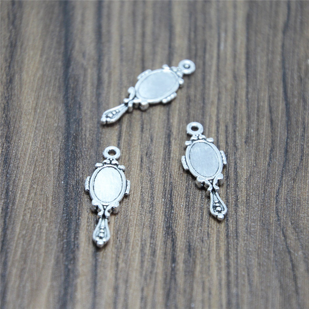30pcs Mirror Charms Silver Bronze Tone Rose Goldtone Lacy Mirrors Charm ...