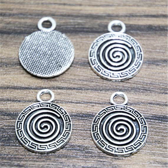 10pcs Spiral Charm Silver Tone Spiral Swirl Pendants Charms - Etsy