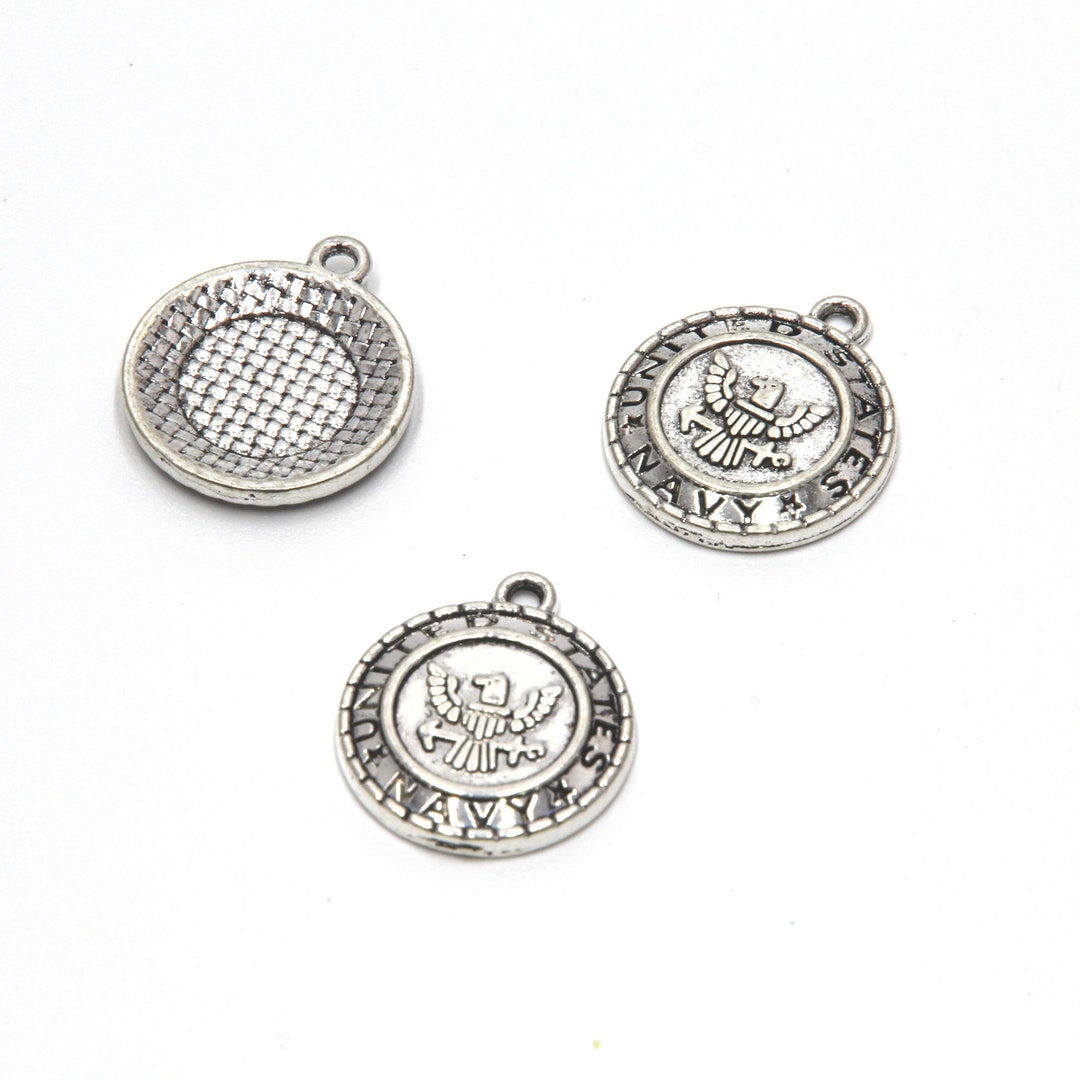 10 Silver Tone US Navy Bald Eagle Charms - 20mm DIY Pendants - Etsy