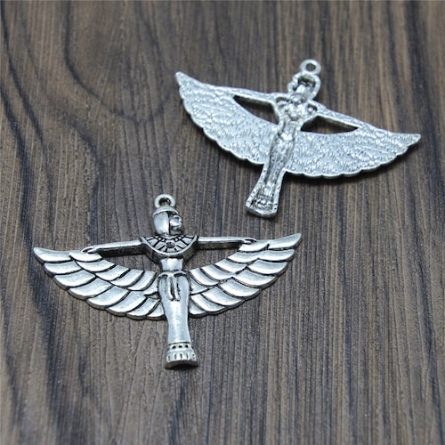 4piece/lot Isis Charm Antiqued Silver Tone Egyptian Goddess | Etsy