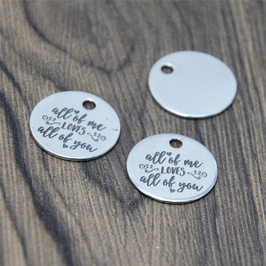 10pcs/lot Mom Charm All of Me Loves All of You Stainless Steel Message Charm Pendant 20mm - Etsy