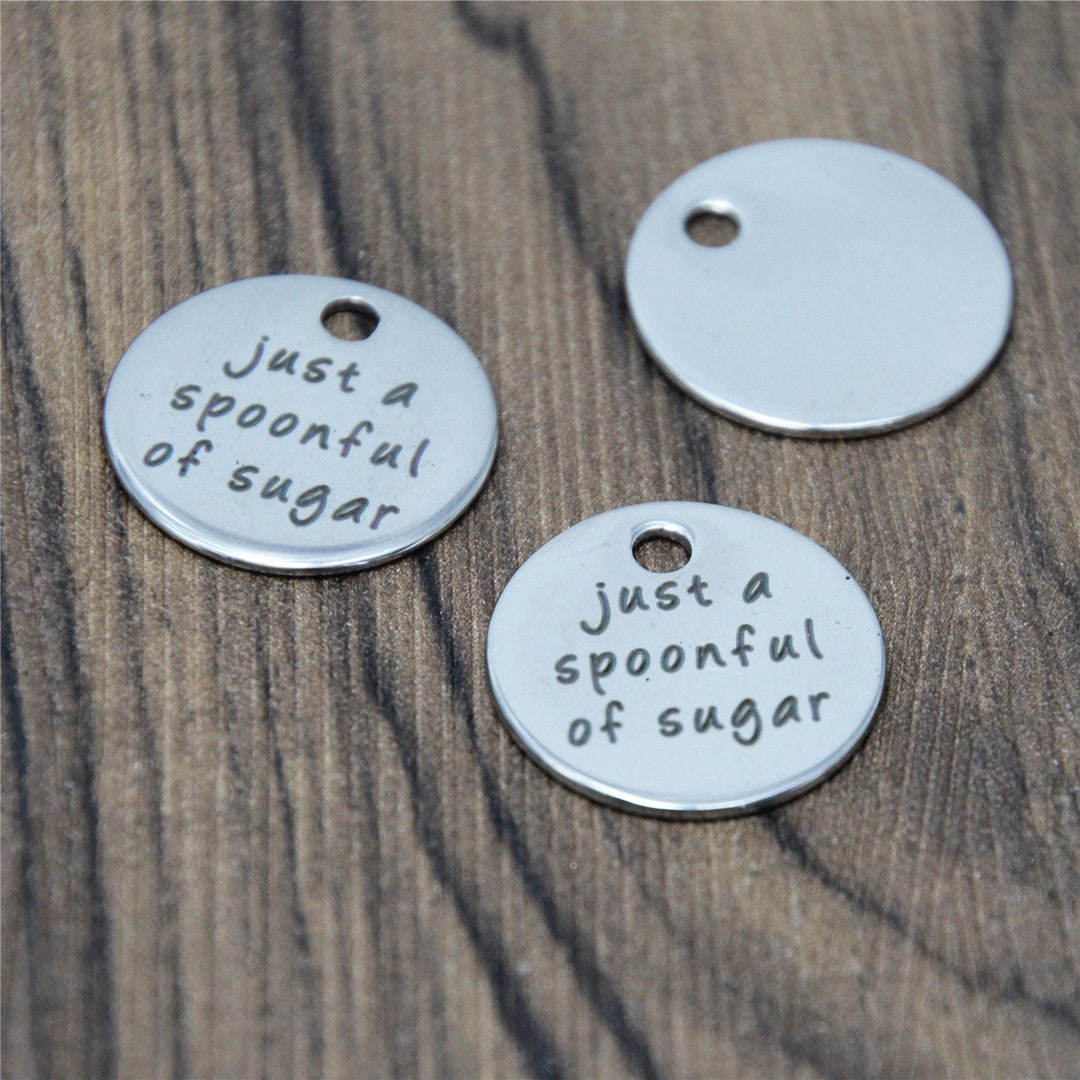 10pcs Mary Poppins Just a Spoonful of Sugar Charm Silver Tone Message ...