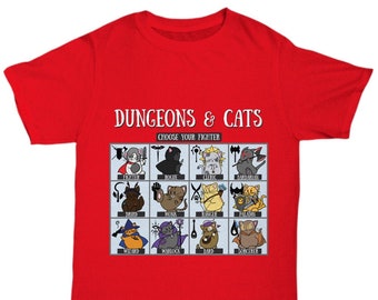 Dungeons and Cats Choose Your Fighter Dnd RPG Unisex T-shirt | Etsy