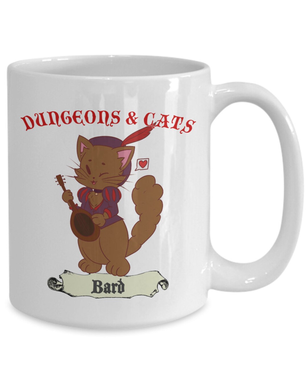 Dungeons and Dragons Bard Dnd Cats Ceramic Coffee Mug - Etsy