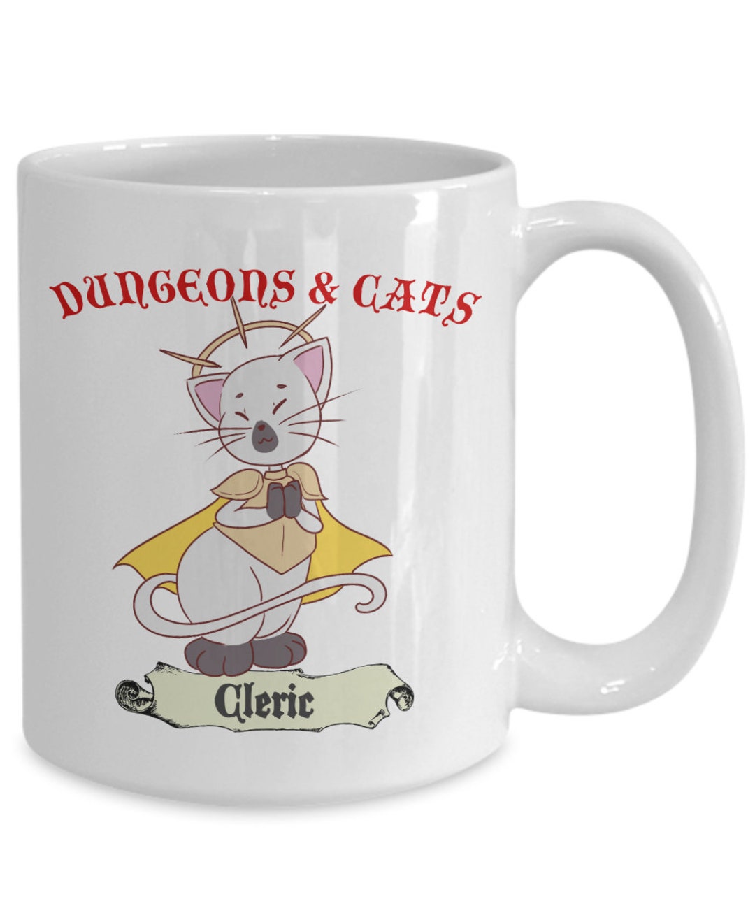 Dungeons and Dragons Cleric Dnd Cats Ceramic Coffee Mug - Etsy