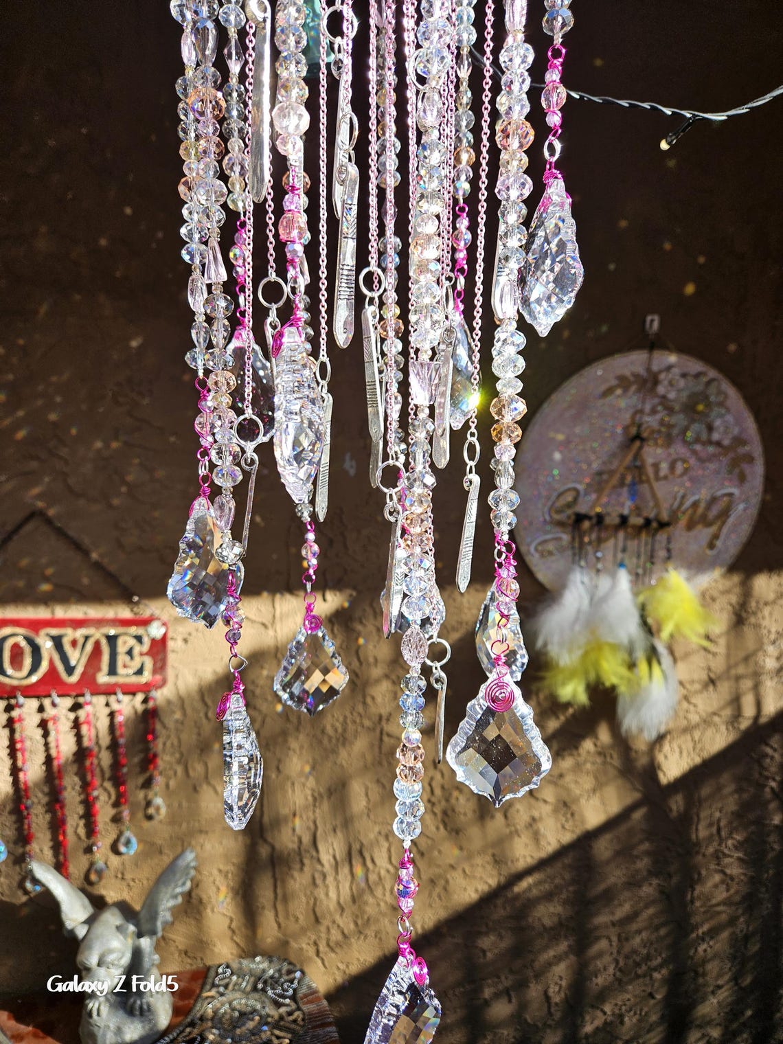 Pretty Little Pink Crystal Wind Chime - Etsy