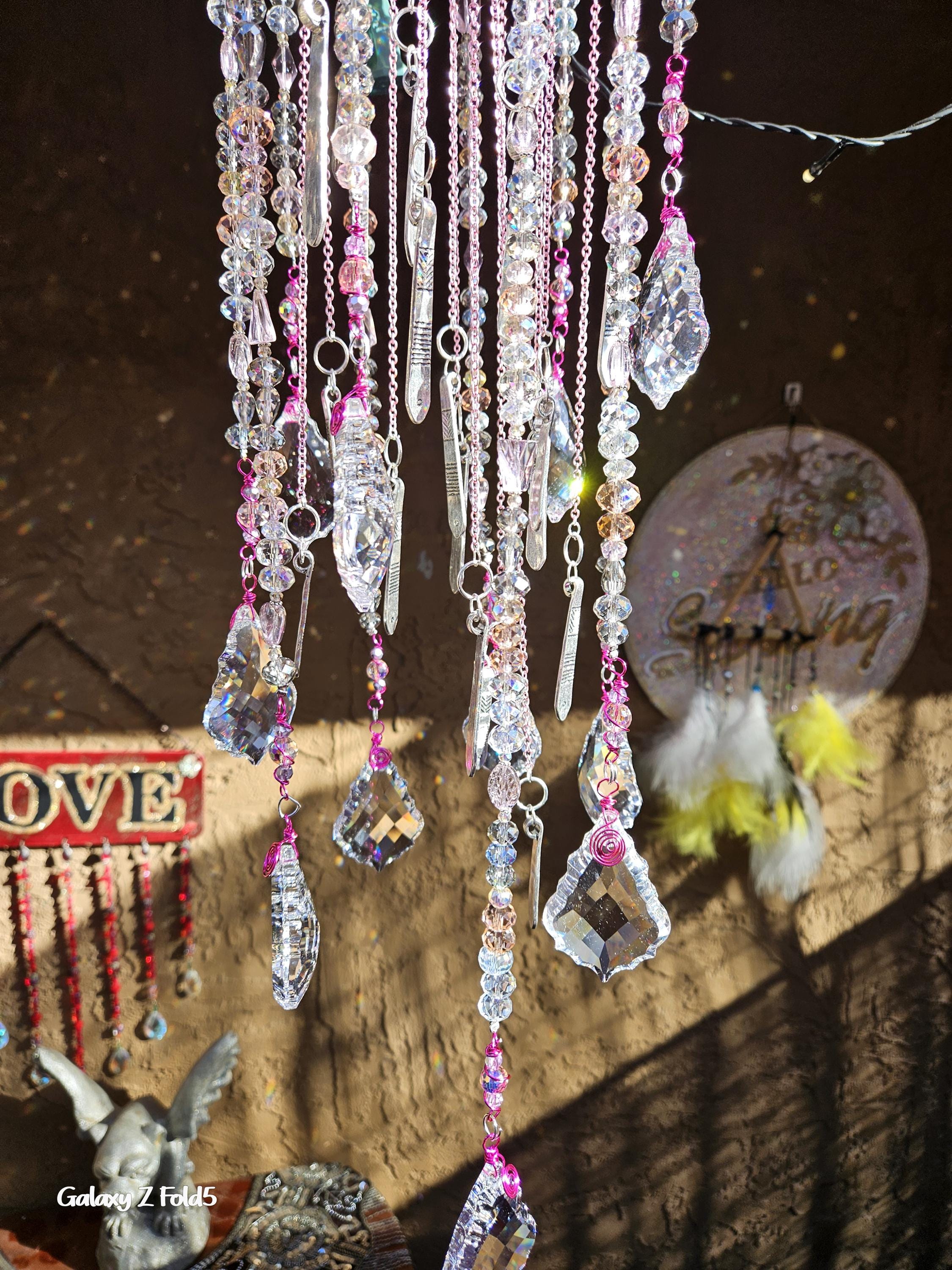 Pretty Little Pink Crystal Wind Chime - Etsy