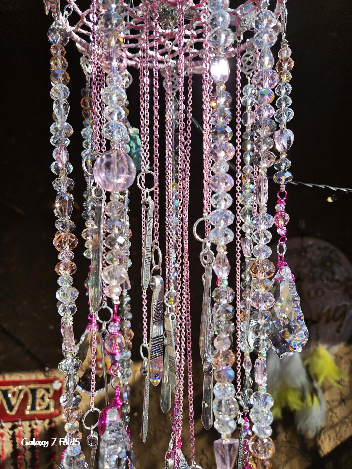 Pretty Little Pink Crystal Wind Chime - Etsy