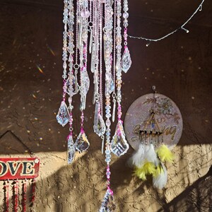 Pretty Little Pink Crystal Wind Chime - Etsy