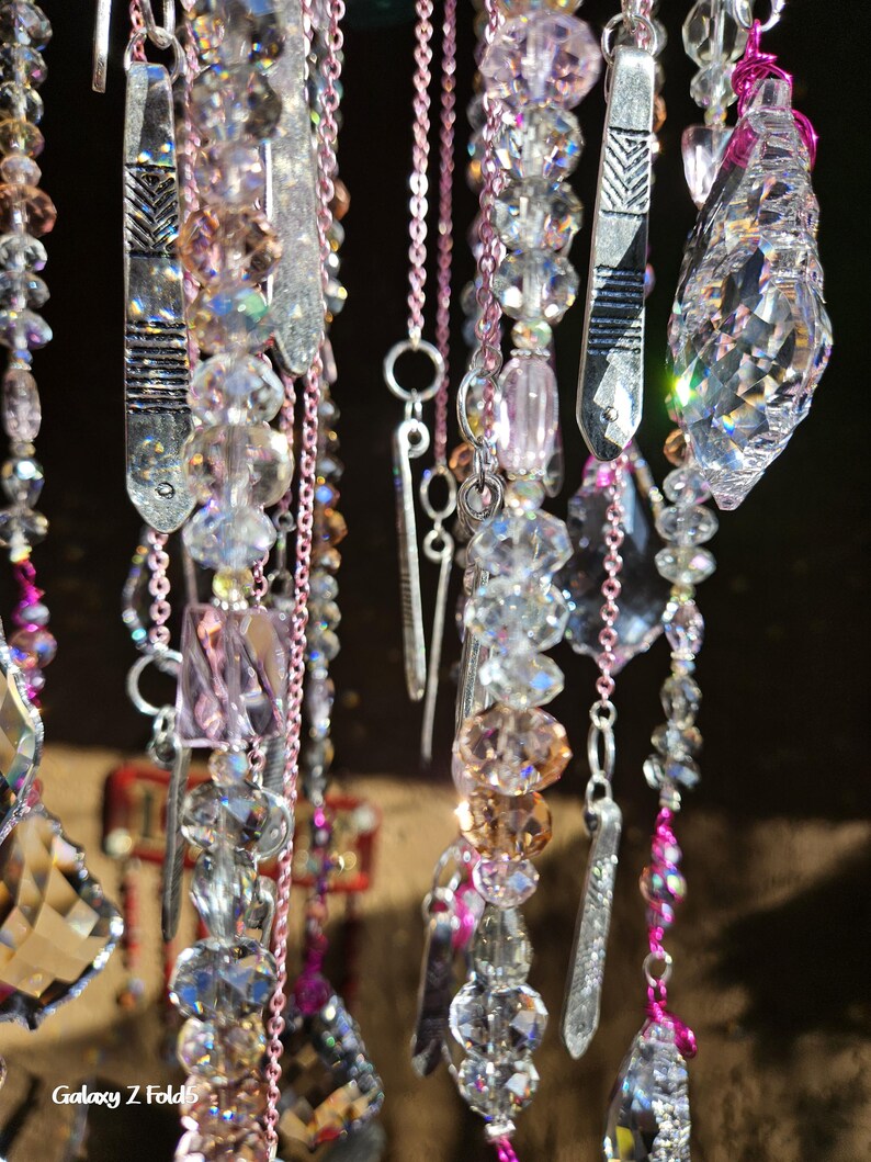 Pretty Little Pink Crystal Wind Chime - Etsy