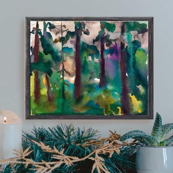 Abstract Forest Art - Etsy