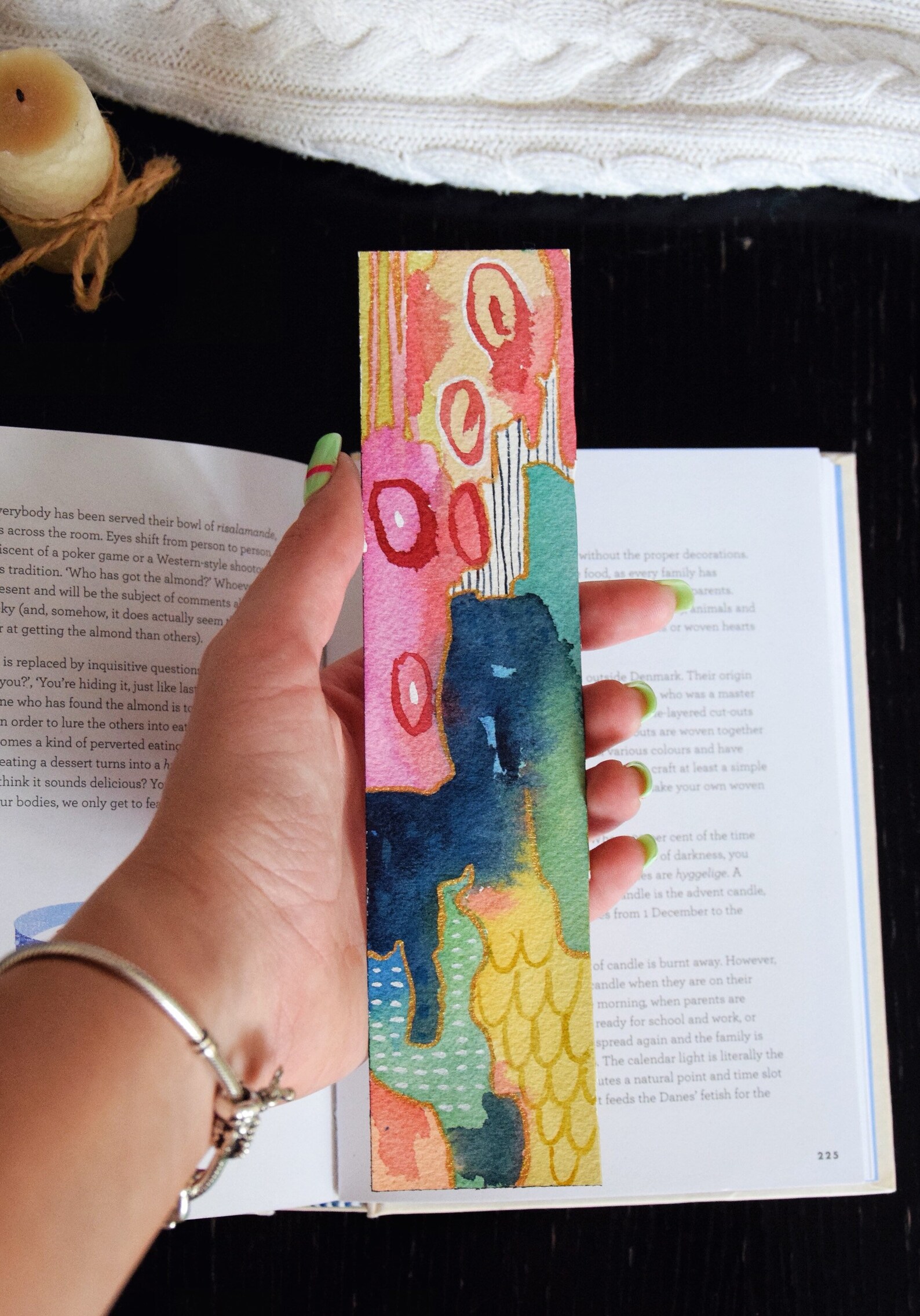 Abstract bookmarks original hand painted watercolor painting | Etsy
