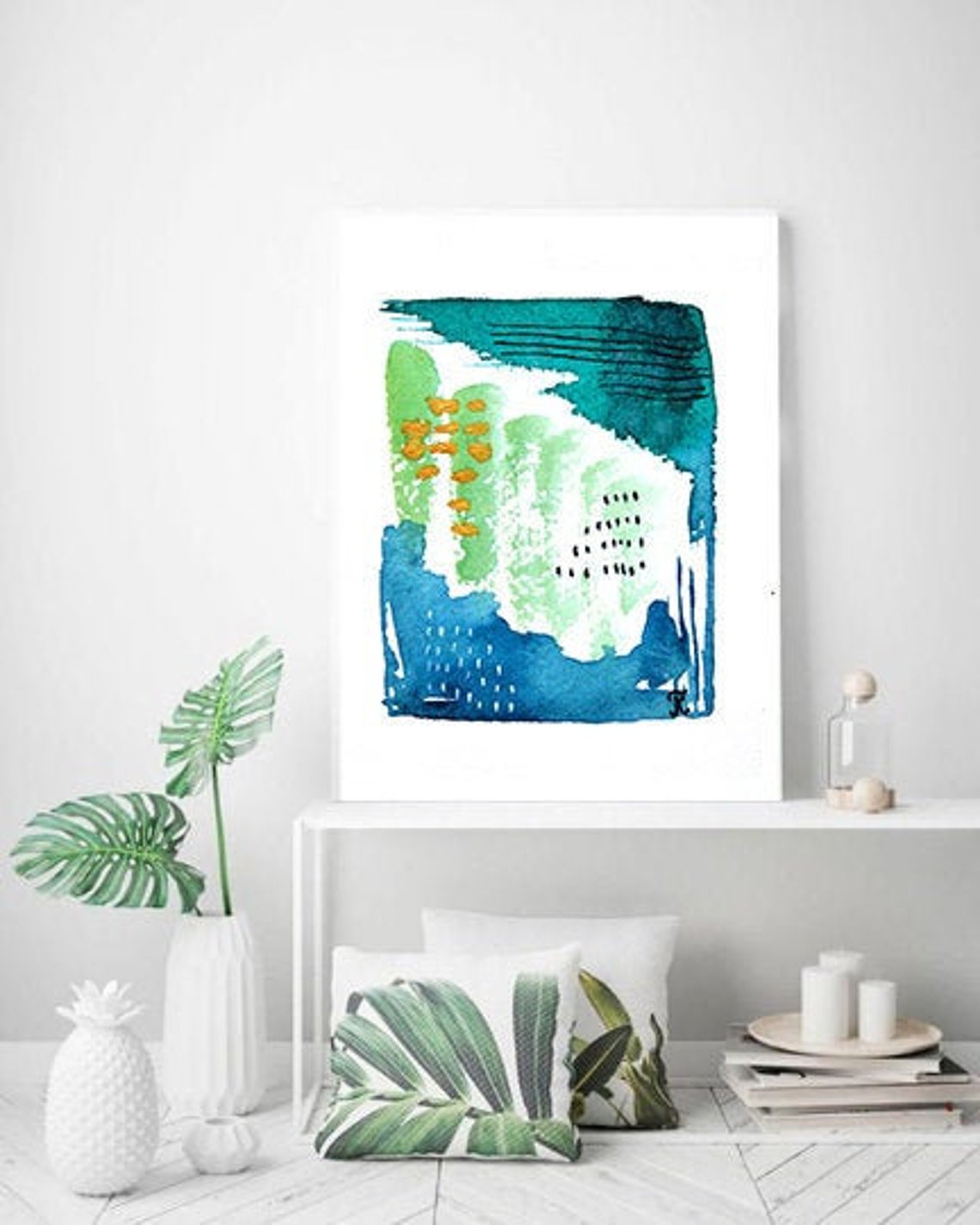 Abstract Wall Art Color Block Art Print Colorful Watercolor | Etsy