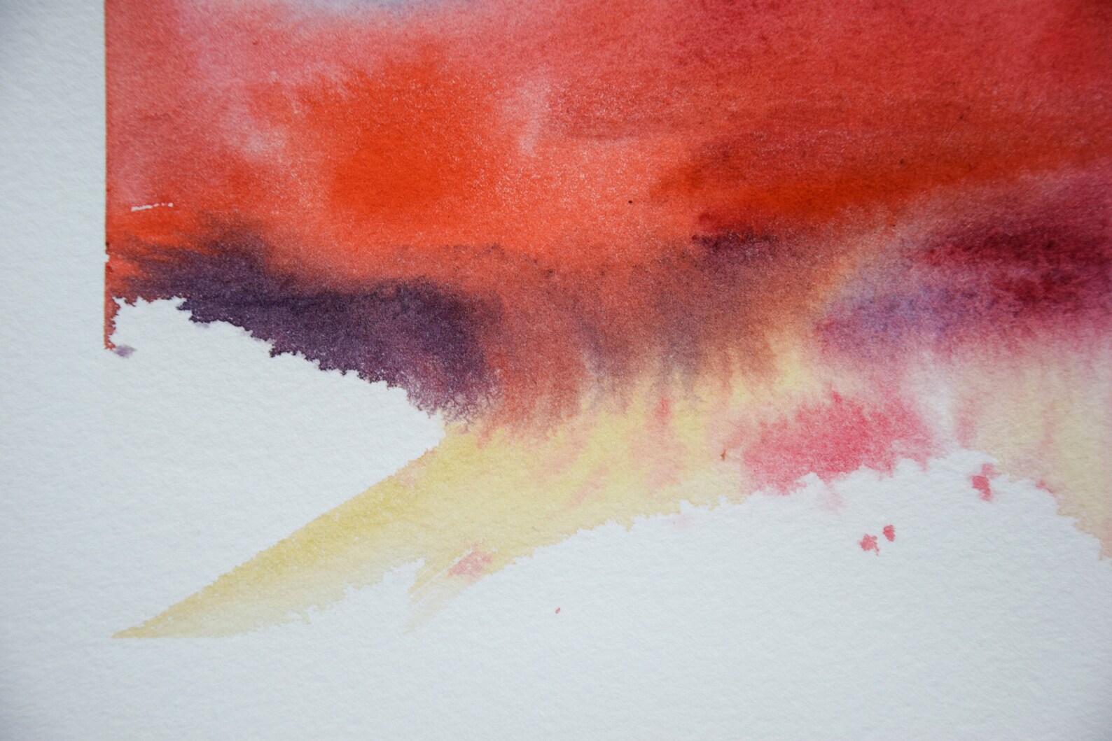 Abstract Sunset Print, Red Sun Poster, Minimalist Landscape Watercolor ...