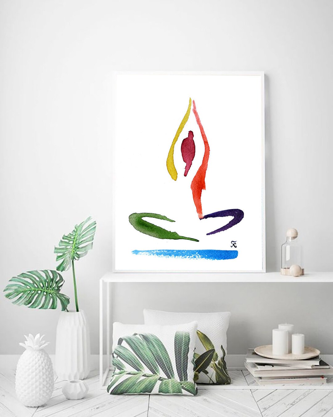 Abstract Yoga Print: Zen Watercolor Art, Spiritual Gift - Etsy