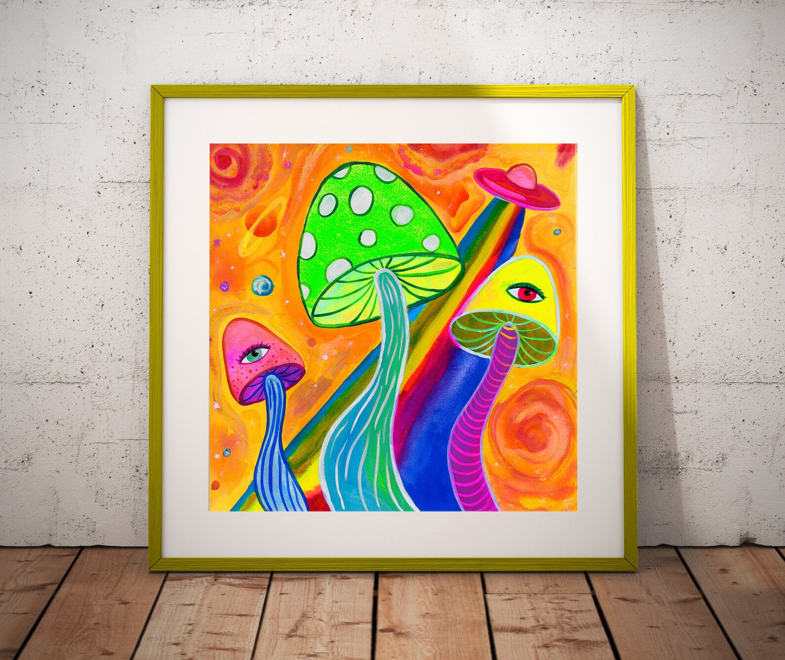 Trippy Draws Poster Trippy Wall Art Mushroom Print - Etsy