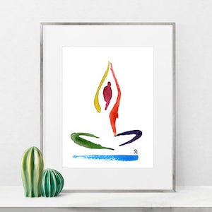 Abstract Yoga Print: Zen Watercolor Art, Spiritual Gift - Etsy
