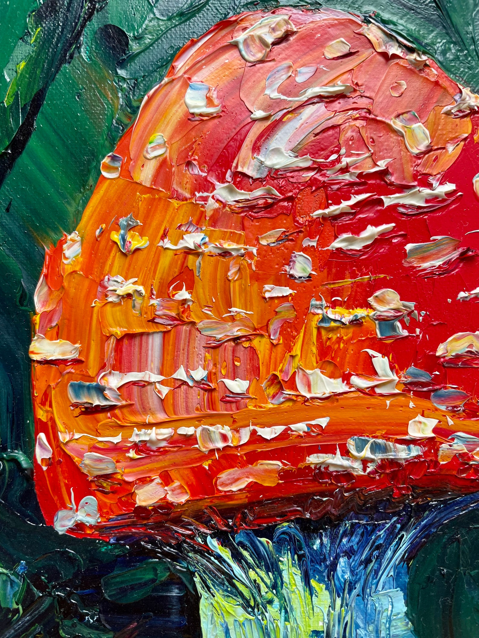Mushroom Original Oil Painting on Canvas Fall Amanita - Etsy
