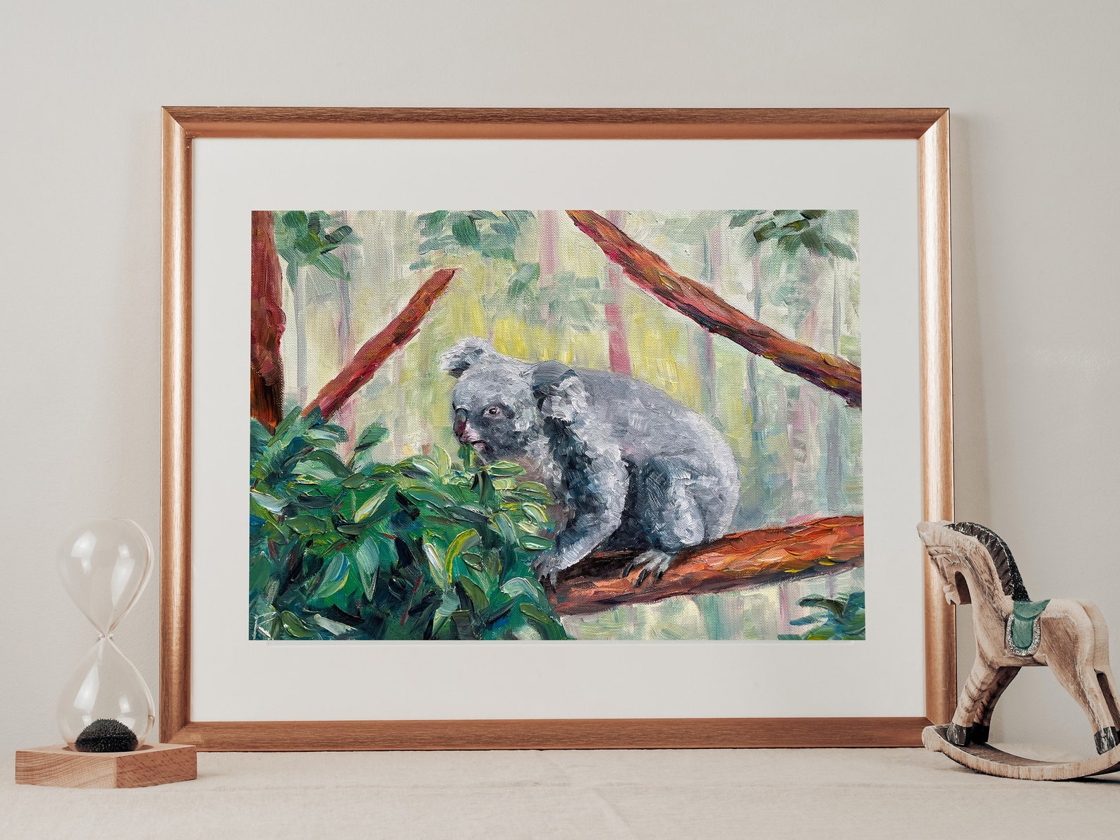 Koala Oil Painting Cute Bear Original Artwork Australia Wall - Etsy