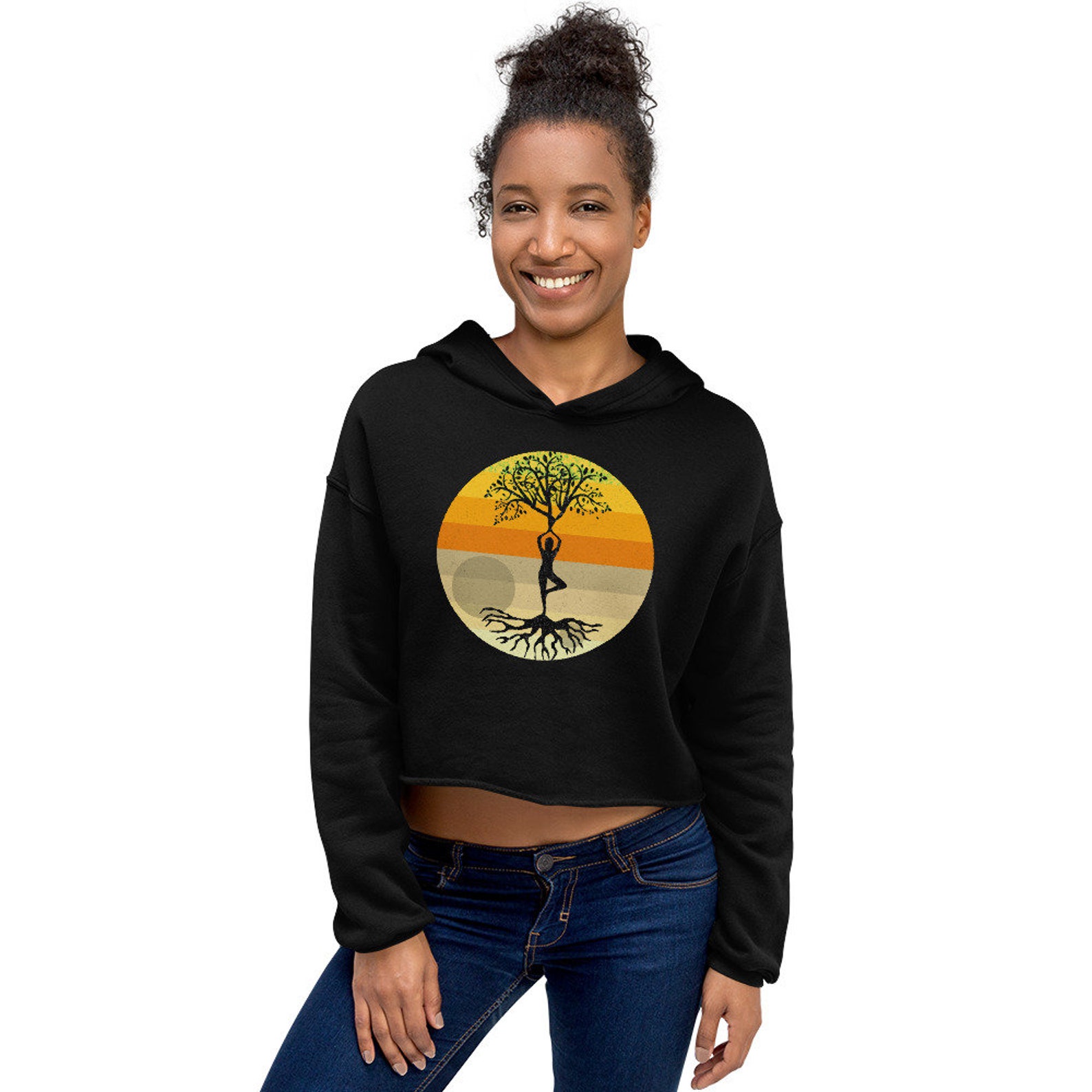 Yoga Tree of Life Crop Hoodie - Etsy