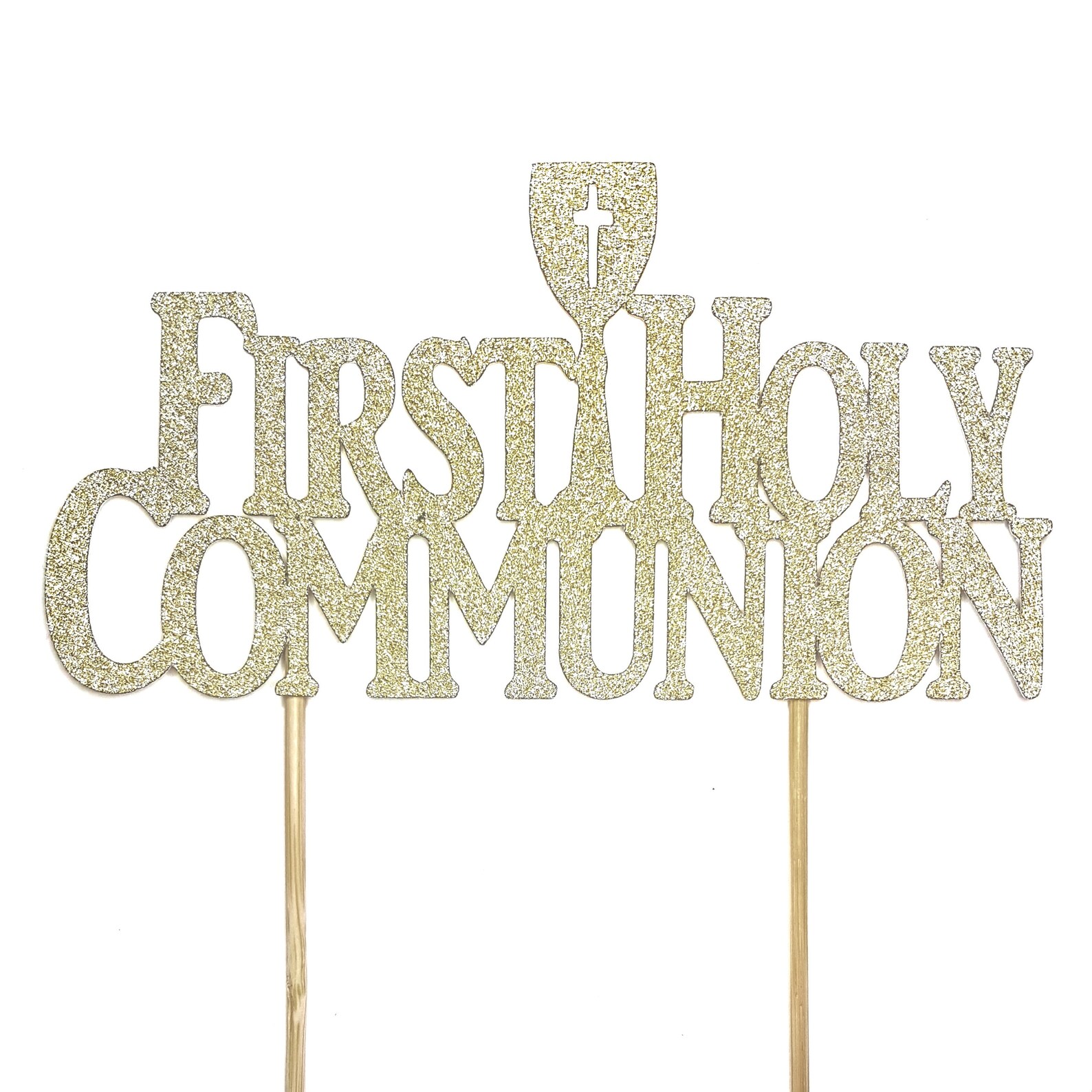 First Holy Communion Cake Toppers // Glitter Cross Jesus on - Etsy