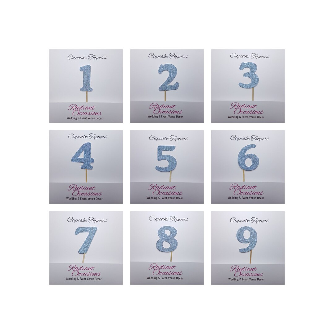 Cupcake Toppers qty 12 // Boy Birthday Glitter Age 1 2 - Etsy