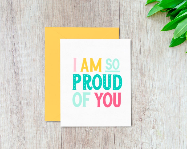 Congratulations Card/ I Am so Proud of You Card / Friend Card | Etsy