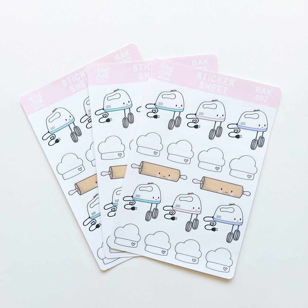 Baking Stickers / Beaters Stickers / Rolling Pin Stickers / Peel off ...