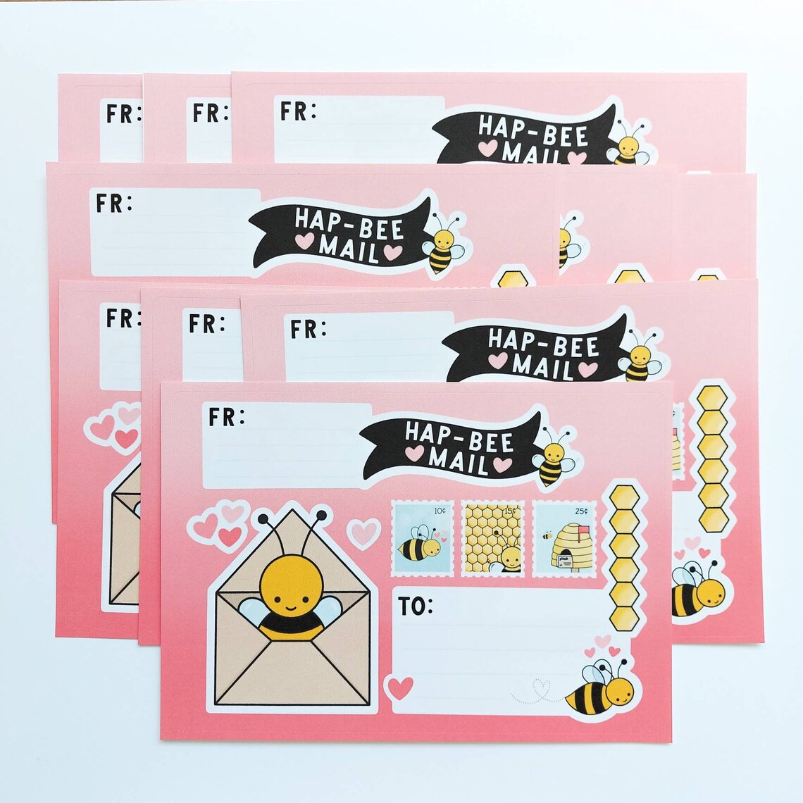 Bee Address Label Stickers / Pen Pal Happy Mail Stickers / - Etsy