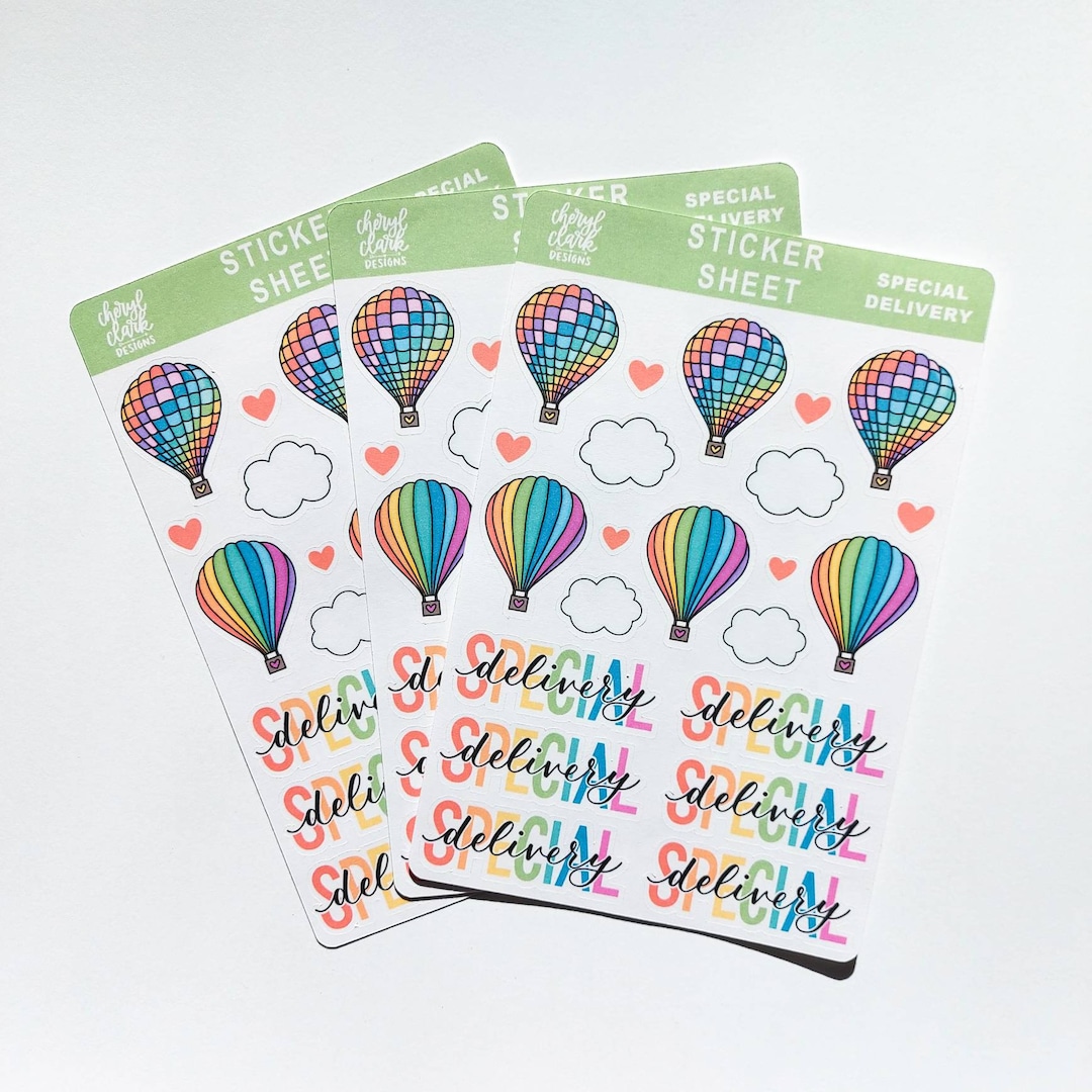 Hot Air Balloon Stickers / Special Delivery Stickers / Happy Mail ...