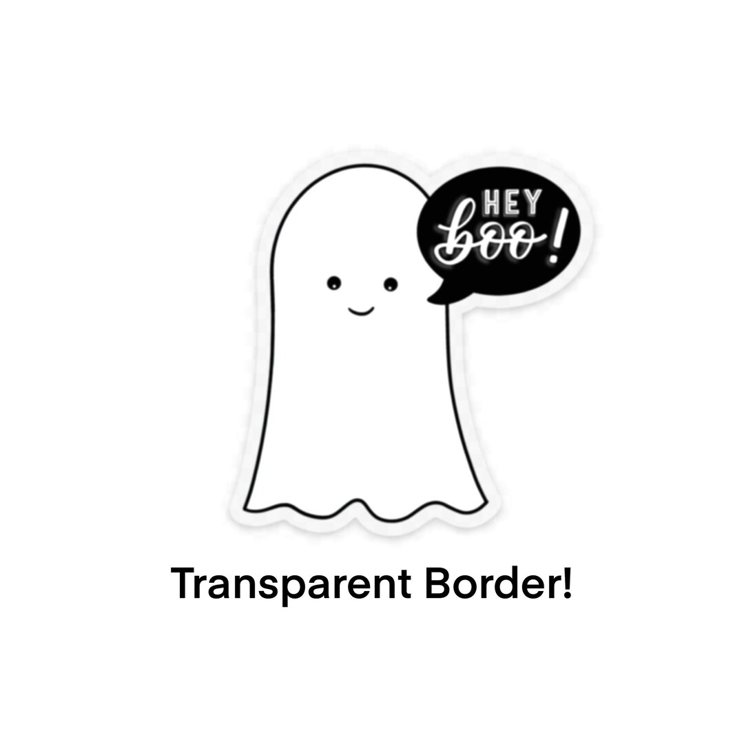Halloween Sticker / Ghost Sticker / Hey Boo Sticker / Waterproof ...
