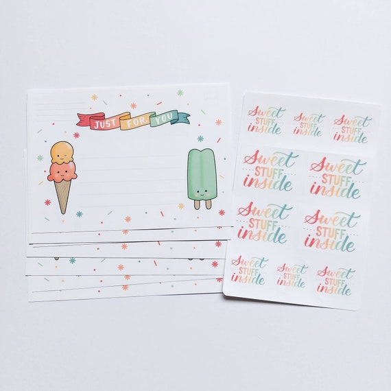 Ice Cream Popsicle Address Label Stickers / Happy Mail | Etsy