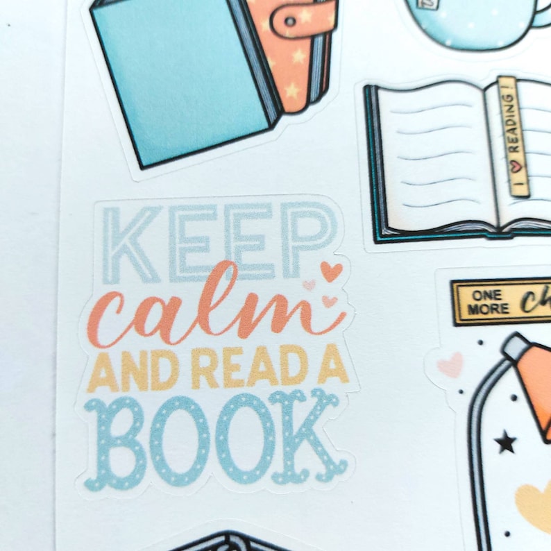 Book Lovers Sticker Bundle / Reading Theme Stickers / Bookworm - Etsy