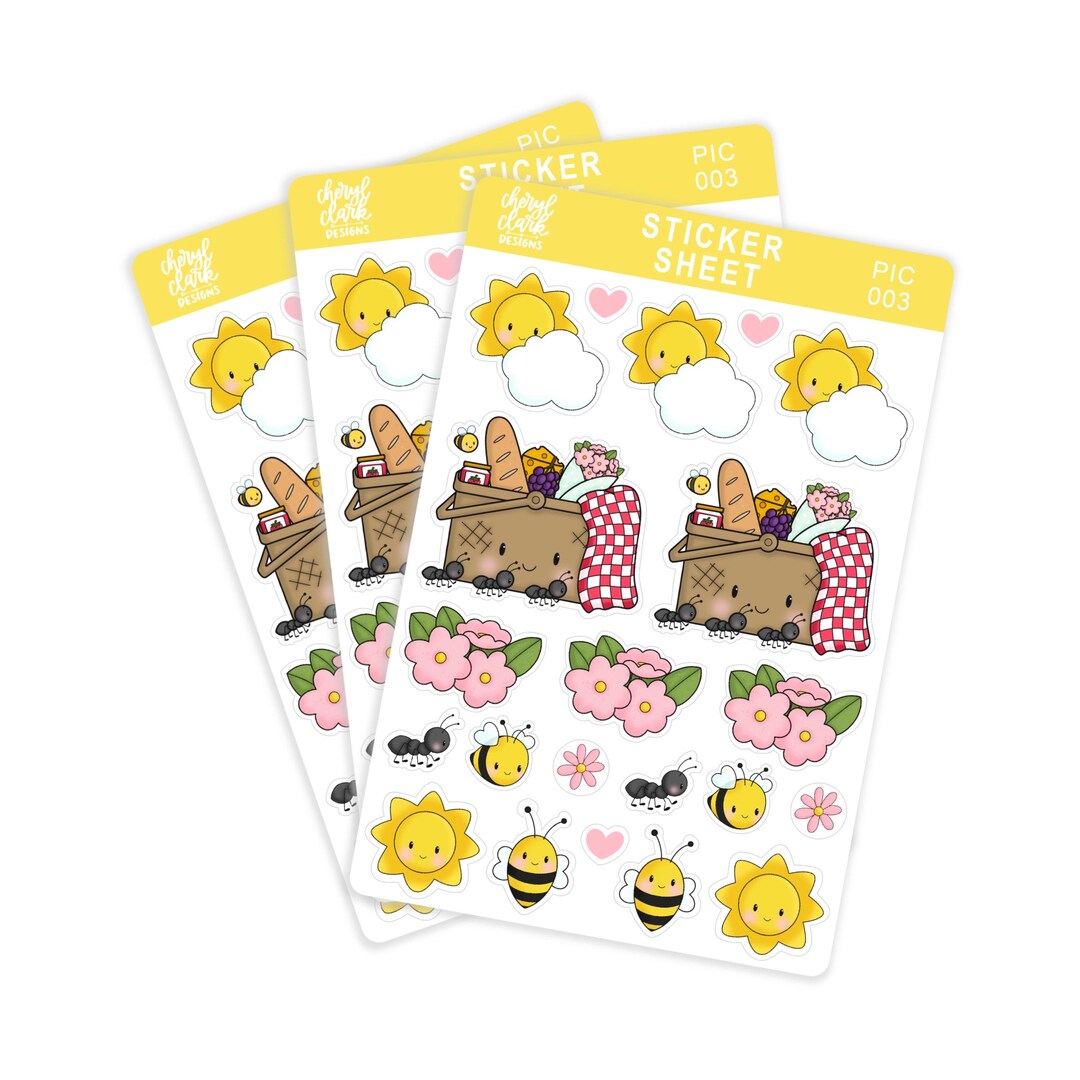 Picnic Stickers / Summer Theme / Sticker Sheet / Cute Ants / Paper ...