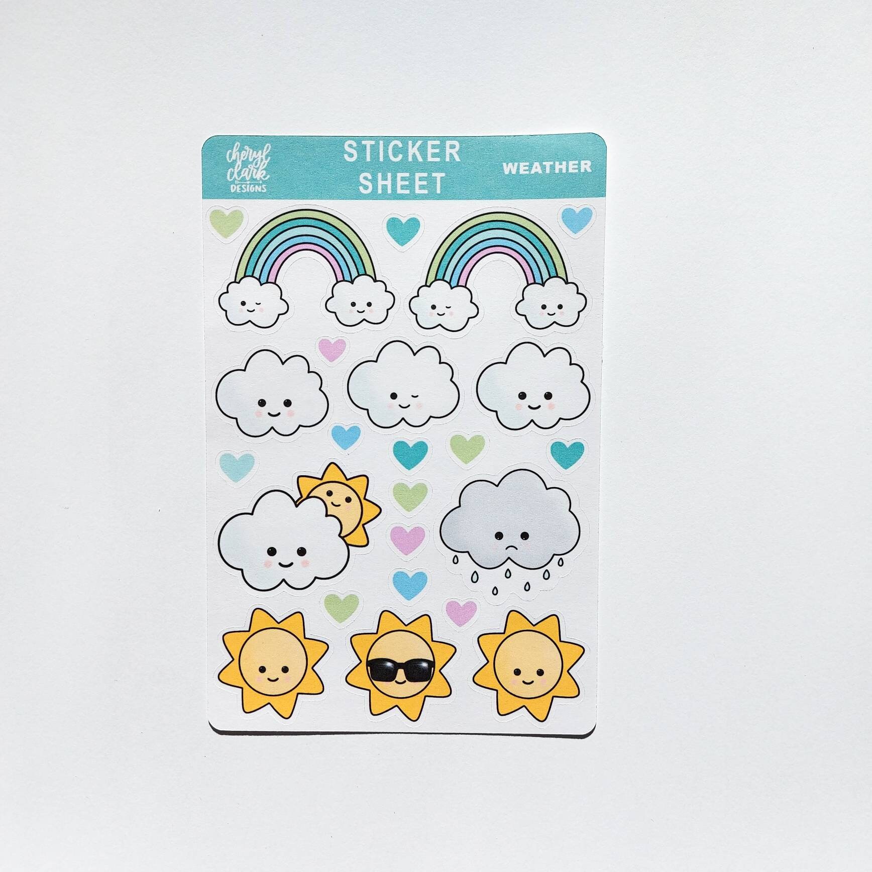 Weather Sticker Bundle / Weather Stickers / Sunshine Stickers | Etsy