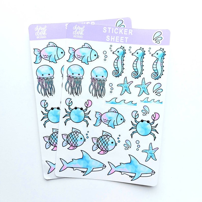 Sea Animal Stickers / Planner Stickers / Ocean Stickers/ Envelope ...