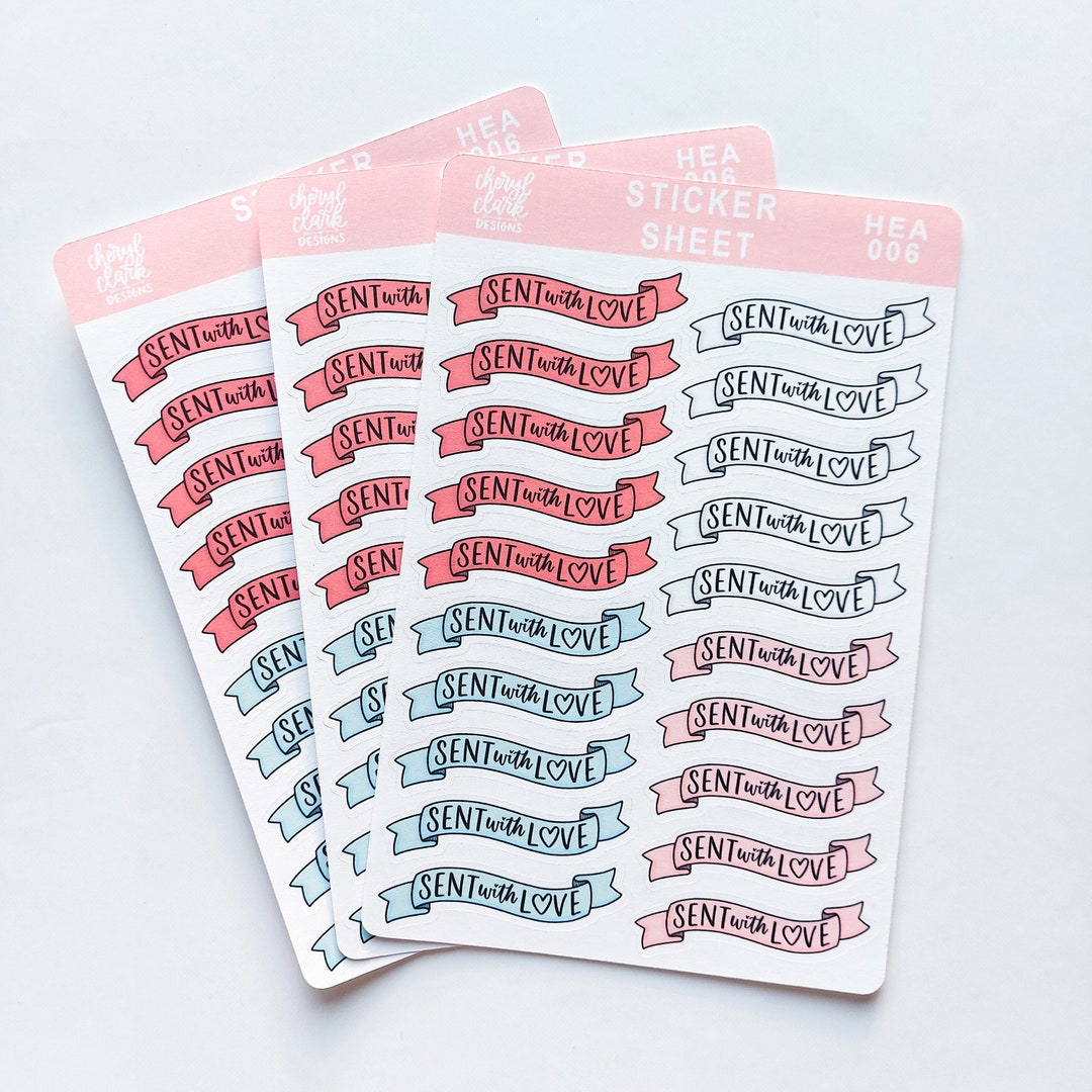 Happy Mail Stickers / Sent With Love /snail Mail Stickers/ Banner ...