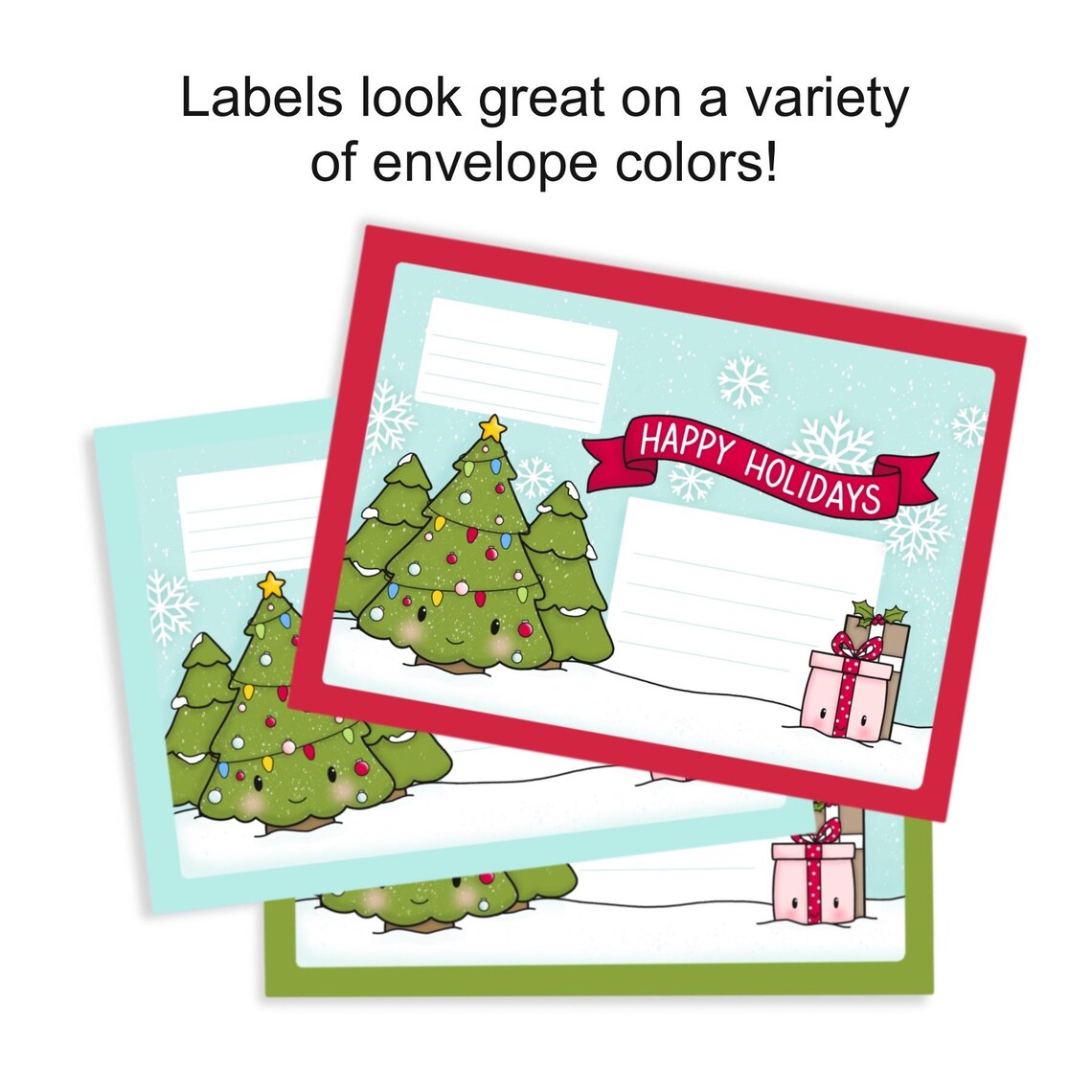 Happy Holidays Address Label Stickers / Pen Pal Happy Mail Stickers ...
