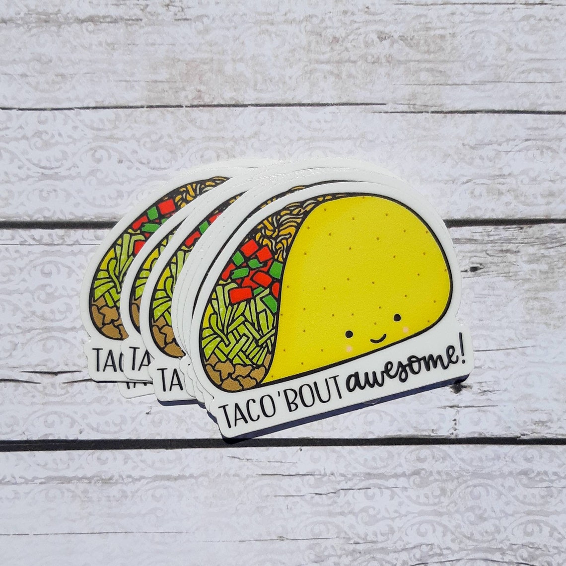 Taco Vinyl Sticker / Die Cut Sticker / Weatherproof Sticker / - Etsy