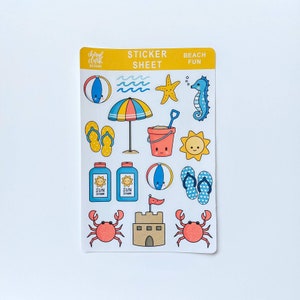 Beach Fun Sticker Bundle / Beach Theme Stickers / Summer Stickers / Sea ...