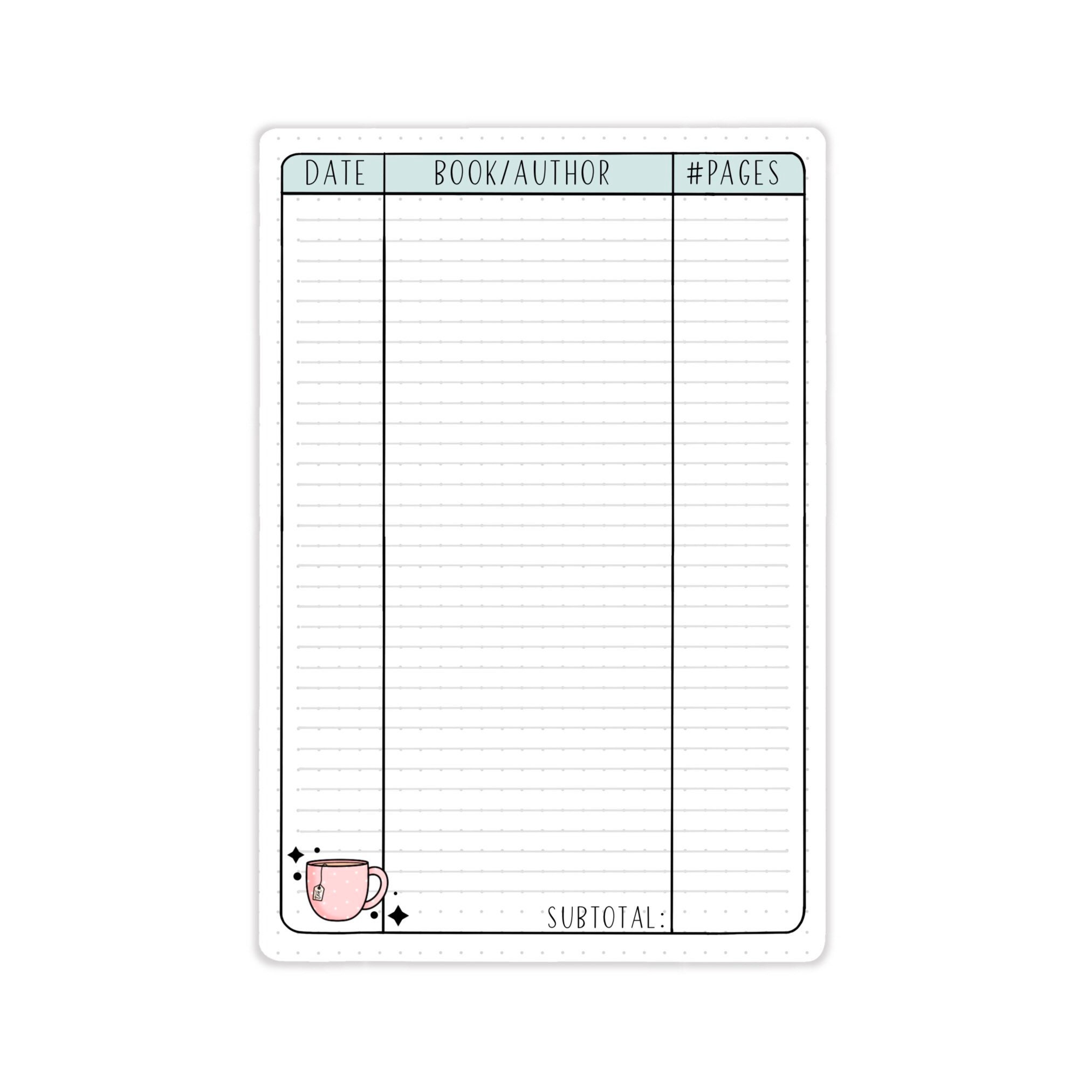 Reading Log Stickers / Book Tracker Stickers / Planner | Etsy