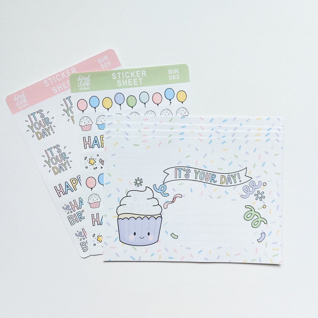 Birthday Address Label Stickers / Pen Pal Happy Birthday Stickers ...