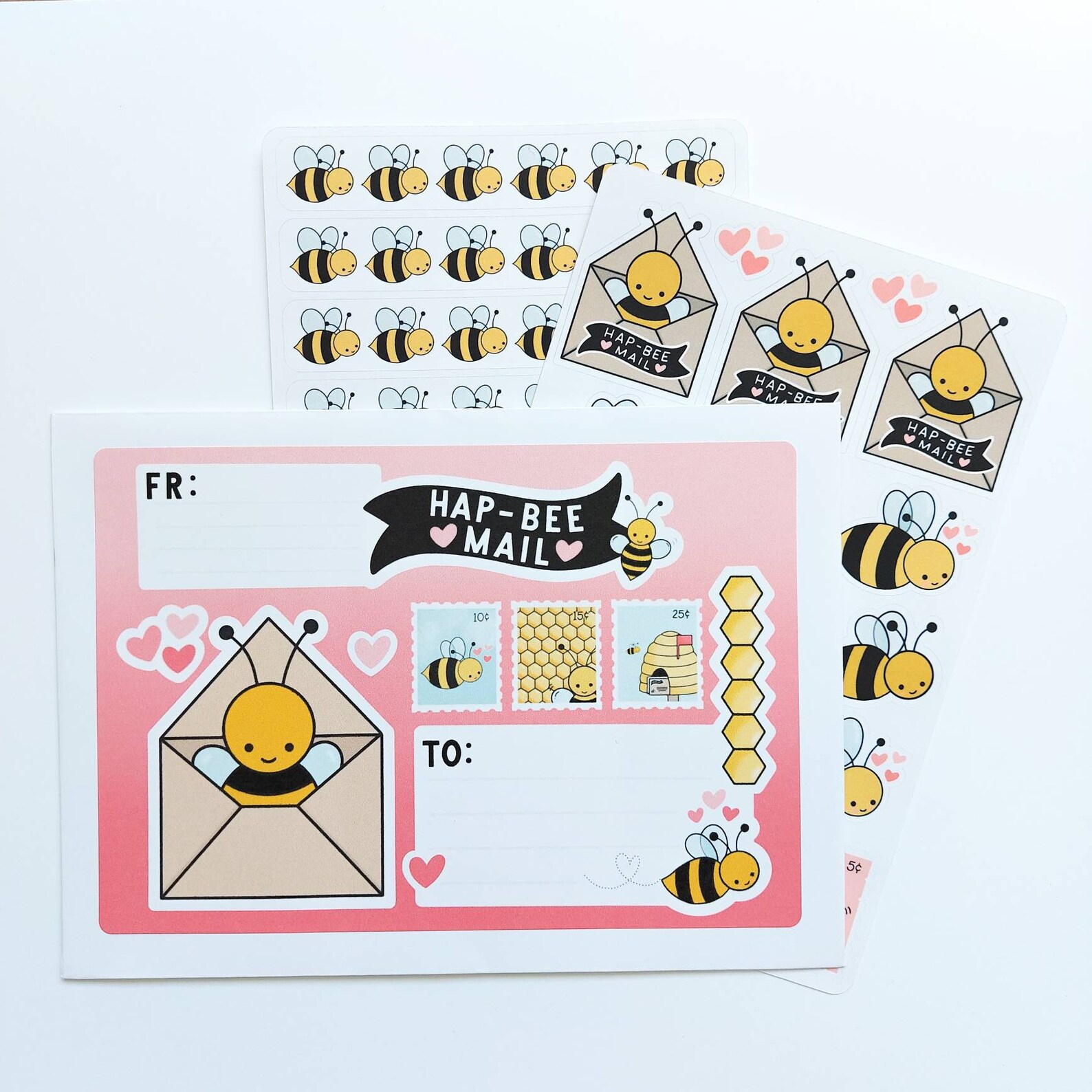 Bee Address Label Stickers / Pen Pal Happy Mail Stickers / - Etsy