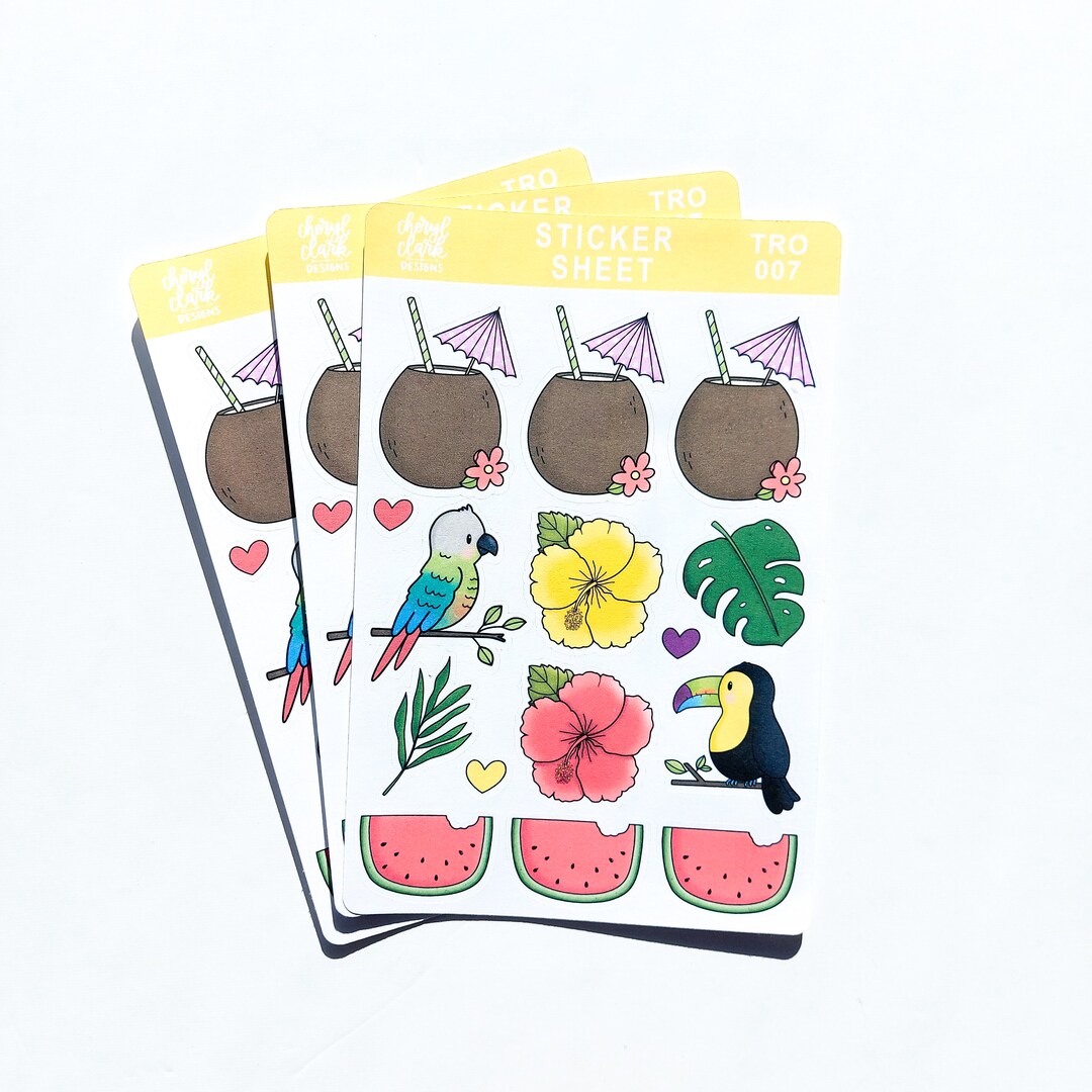 Tropical Stickers / Planner Stickers / Tropical Birds Sticker ...