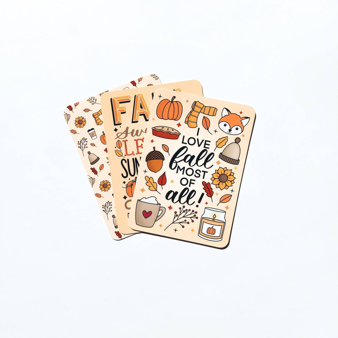 5” X 7” Fall Postcard Set / Happy Mail / Autumn Postcards / Hello Friend / Postcard Trio / Cozy ...