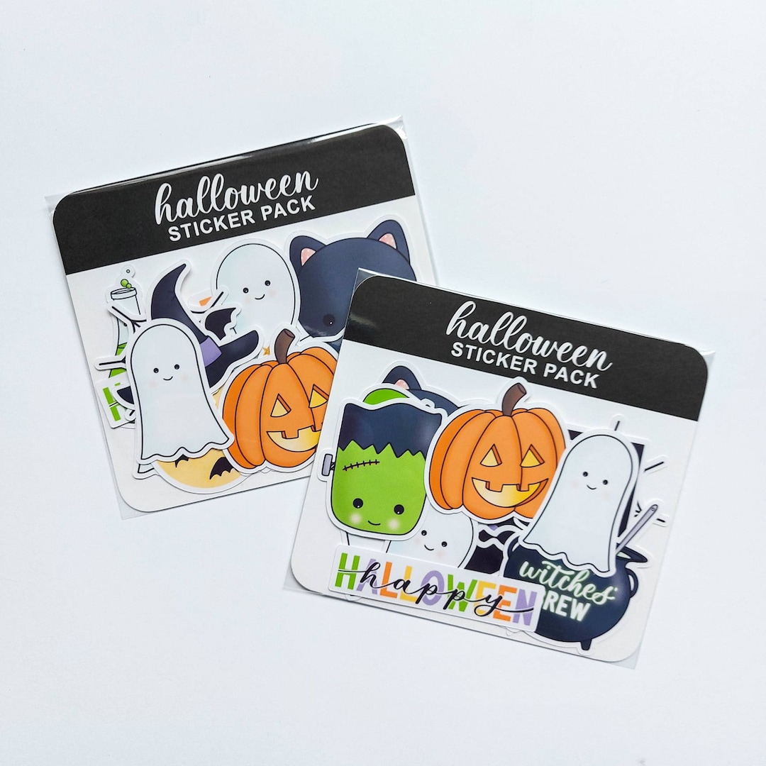 Halloween Sticker Pack / Die Cut Stickers/ Hand Drawn Stickers ...