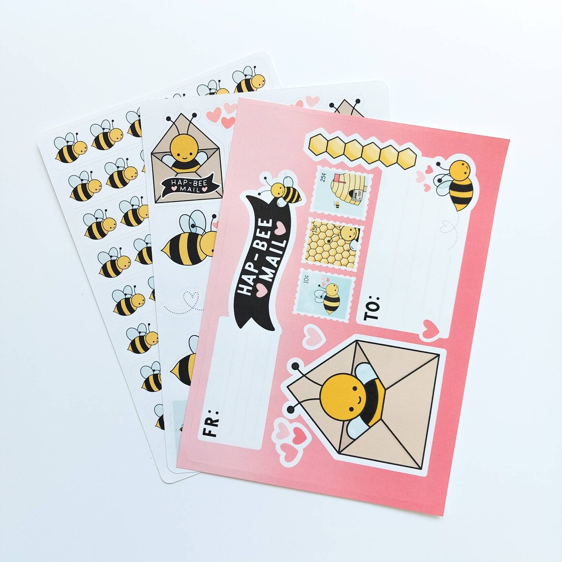 Bee Address Label Stickers / Pen Pal Happy Mail Stickers / - Etsy